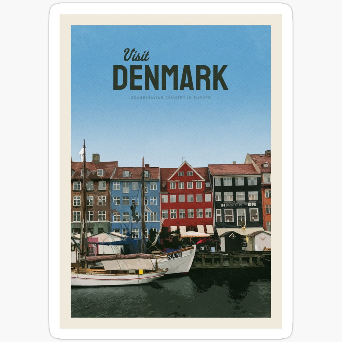 DOPASTICKER Visit Denmark Sticker Waterproof Sticker For Water Bottles ...