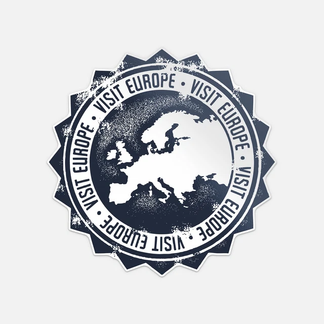 DOPASTICKER Visit Europe Map Travel Grunge Sticker Phone Water Bottle ...