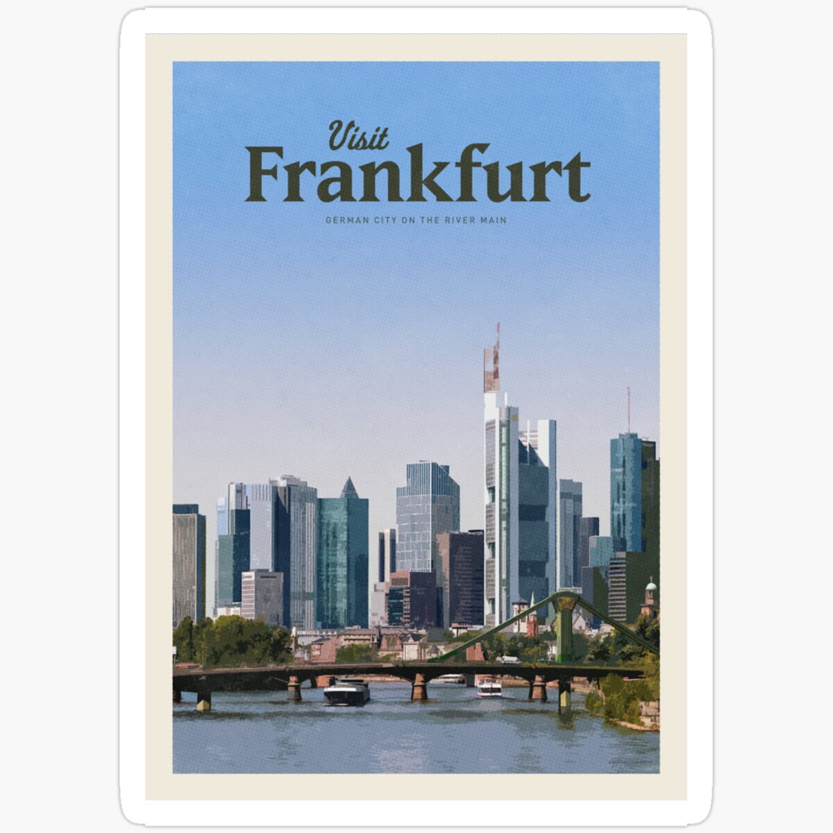 DOPASTICKER Visit Frankfurt Sticker Waterproof Sticker For Water ...