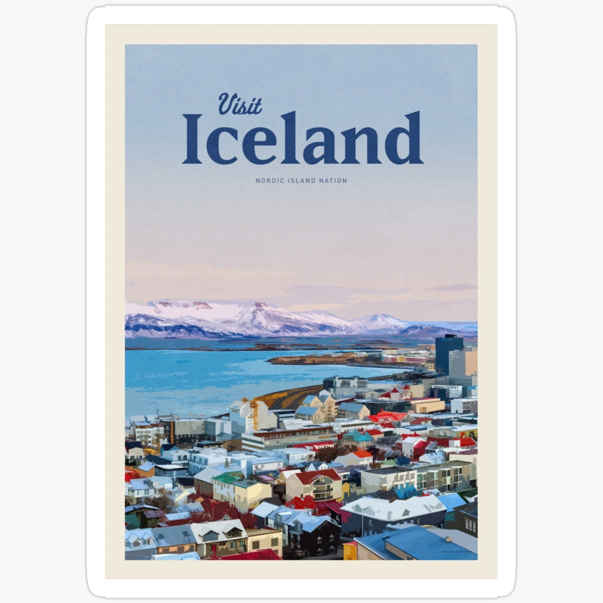 DOPASTICKER Visit Iceland Sticker Waterproof Sticker For Water Bottles ...