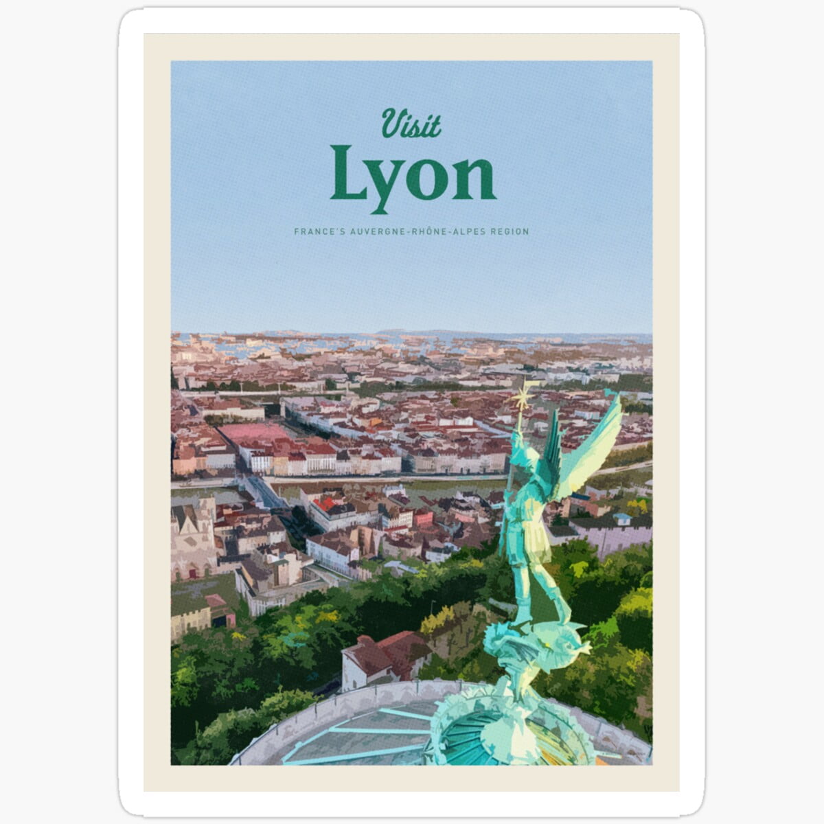 DOPASTICKER Visit Lyon Glossy Sticker Waterproof Sticker For Water ...