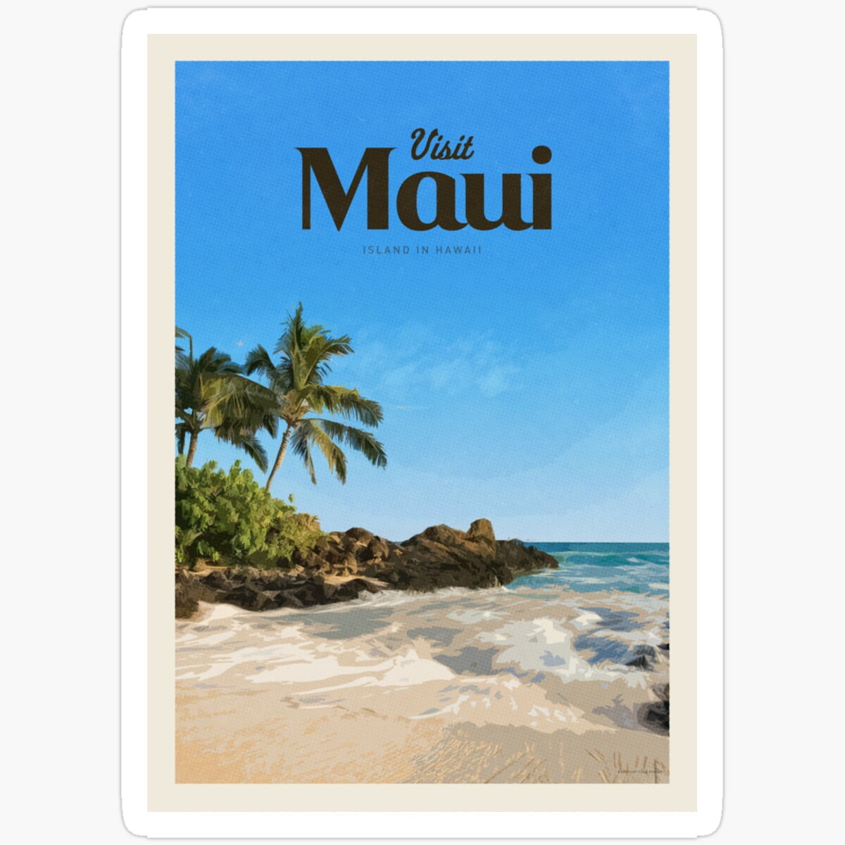 DOPASTICKER Visit Maui Sticker Waterproof Sticker For Water Bottles ...