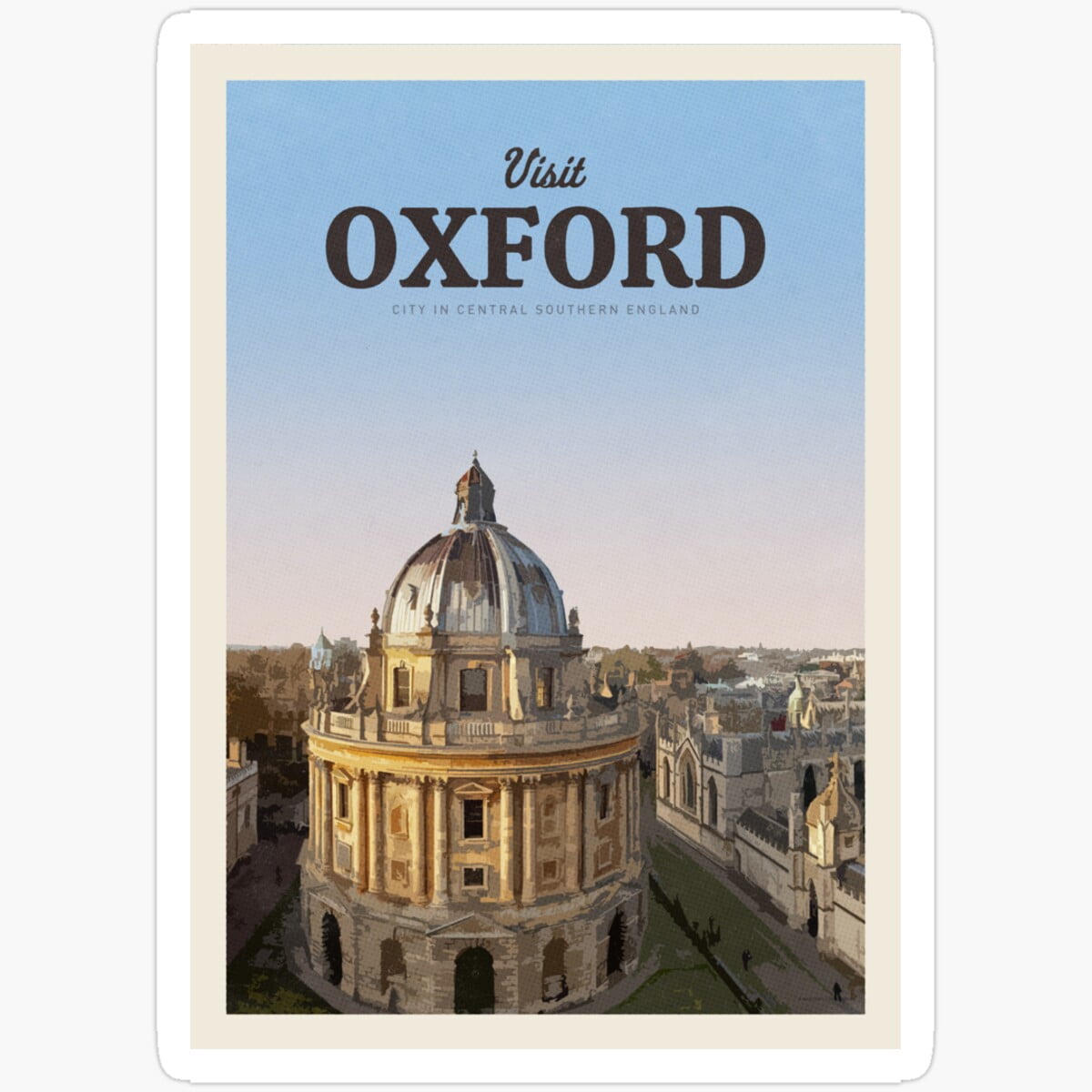 DOPASTICKER Visit Oxford Sticker Waterproof Sticker For Water Bottles ...