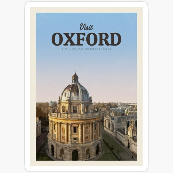 DOPASTICKER Visit Oxford Sticker Waterproof Sticker For Water Bottles ...