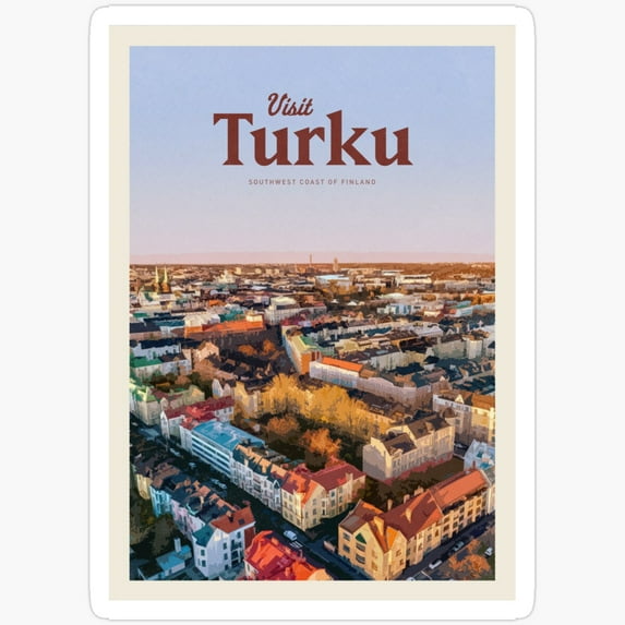 DOPASTICKER Visit Turku Sticker Waterproof Sticker For Water Bottles ...