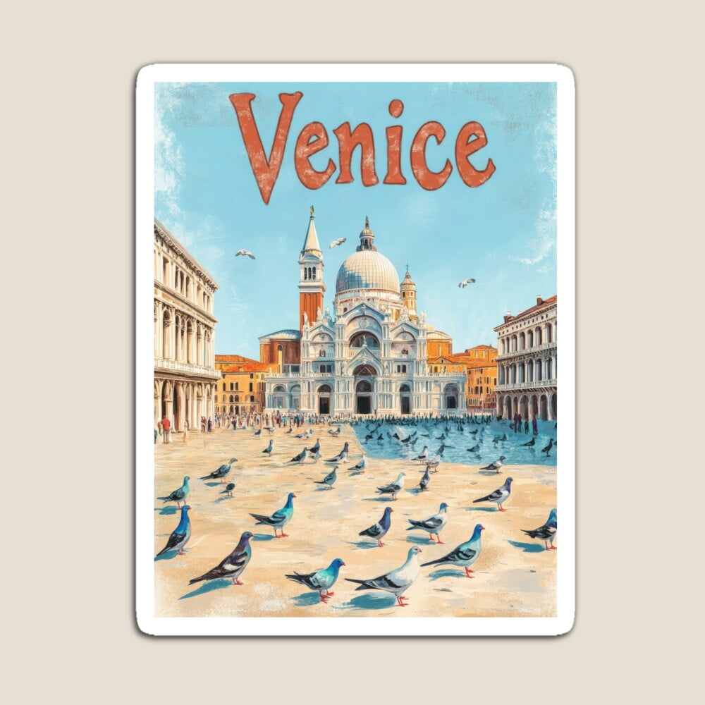 DOPASTICKER Visitors Enjoy A Bright Day In Venice, Surrounded By ...