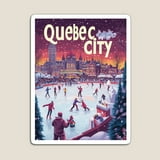 DOPASTICKER Visitors Glide Gracefully Across The Ice Rink In Quebec City, Surrounded By Historic ...