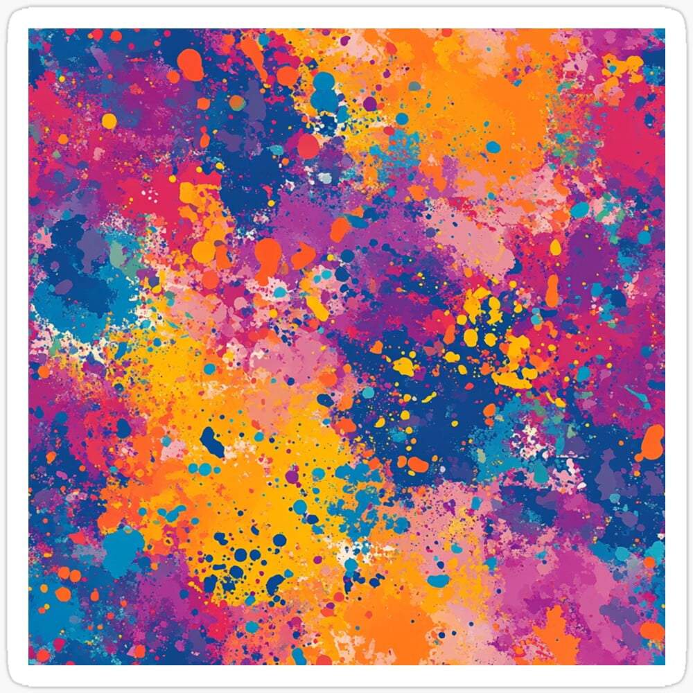 DOPASTICKER Visual Explosion Of Colors Sticker Phone Decal Water Bottle ...