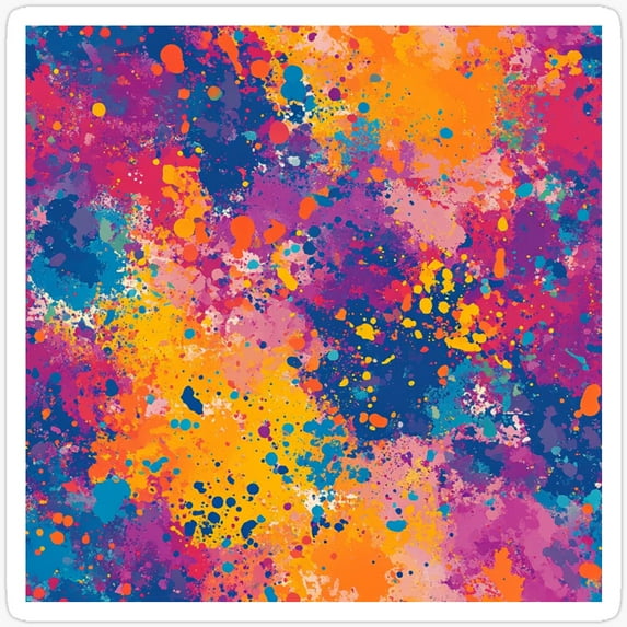 DOPASTICKER Visual Explosion Of Colors Sticker Phone Decal Water Bottle ...