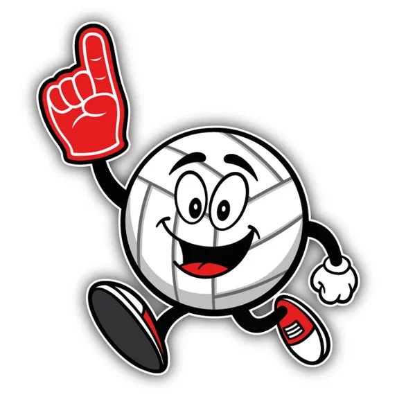 DOPASTICKER Volleyball Face Mascot Foam Finger Sticker Decal Phone ...