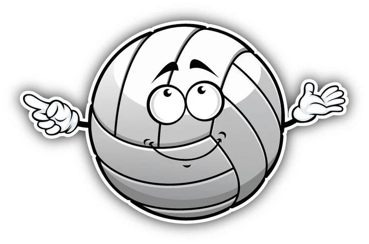 DOPASTICKER Volleyball Face Mascot Sticker Decal Phone Decal Water ...