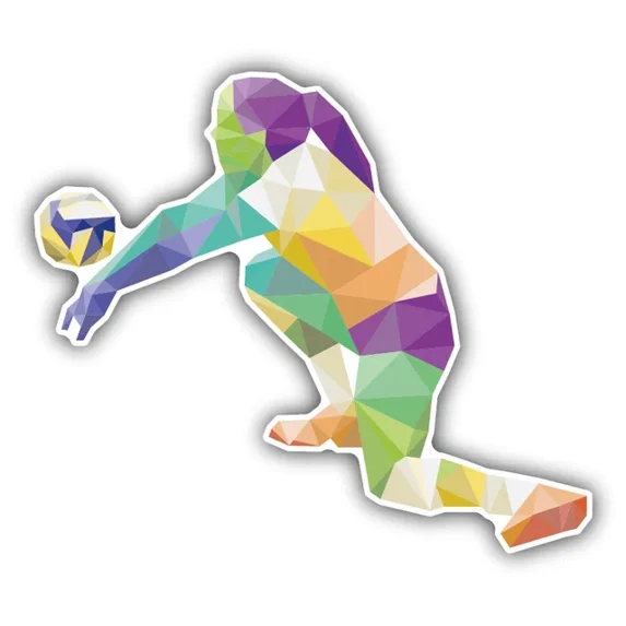 DOPASTICKER Volleyball Player Triangulated Sport Car Sticker Phone ...