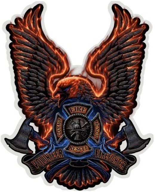 DOPASTICKER Volunteer Firefighter Sticker Car Sticker Eagle Phone Decal ...