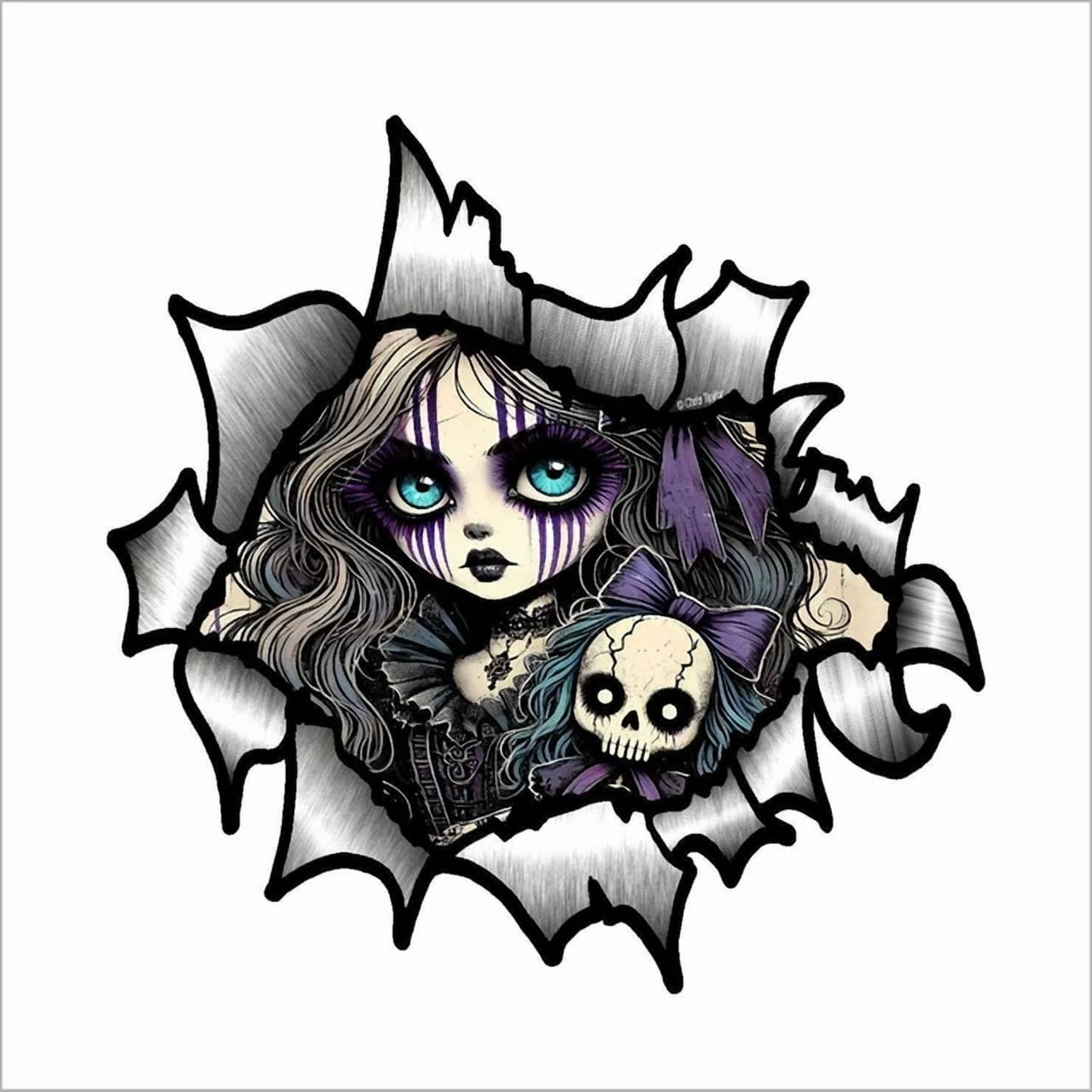 DOPASTICKER Voodoo Girl Car Sticker Decal, Water Bottle, Laptop Phone ...