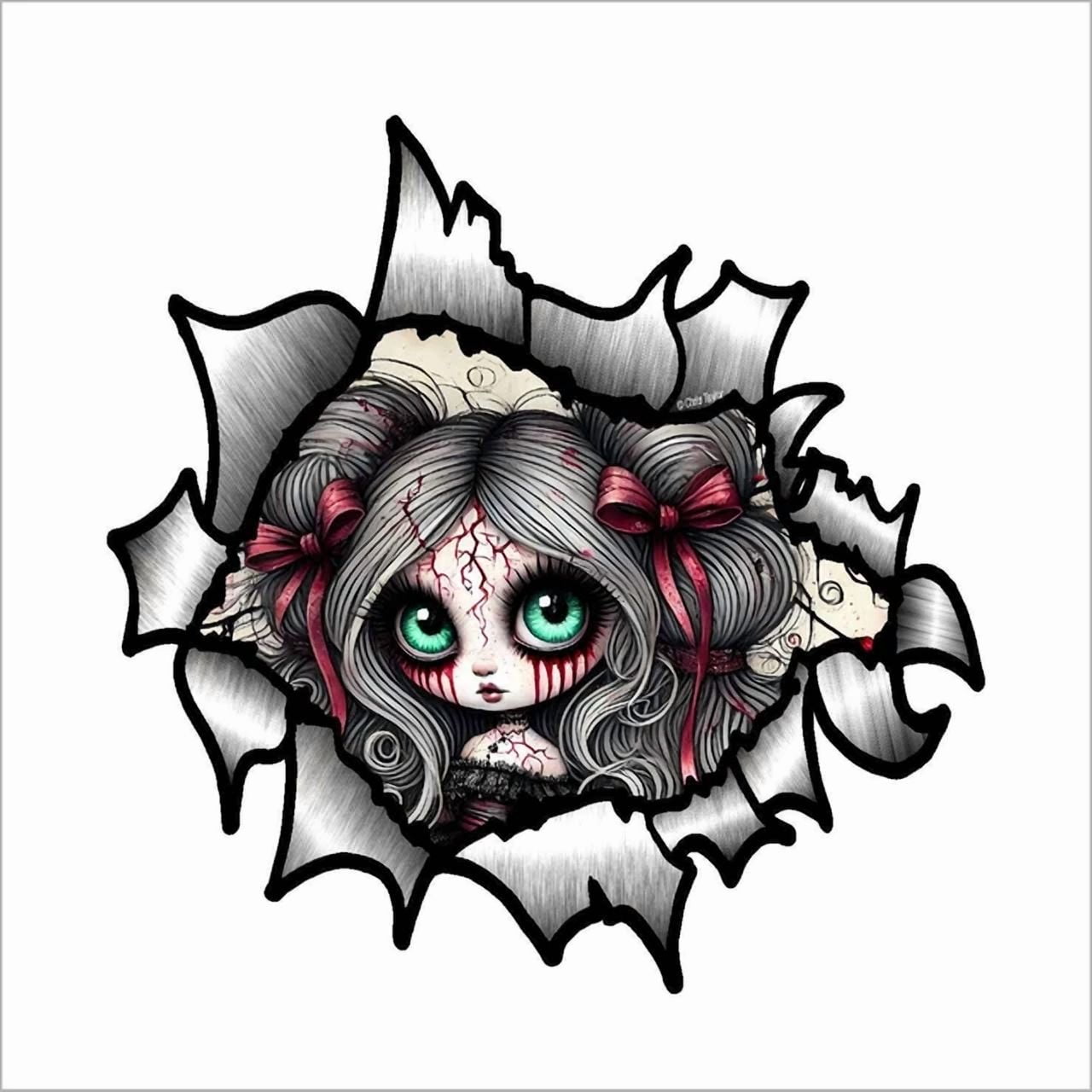 DOPASTICKER Voodoo Girl Car Sticker, Water Bottle, Laptop Phone Water ...