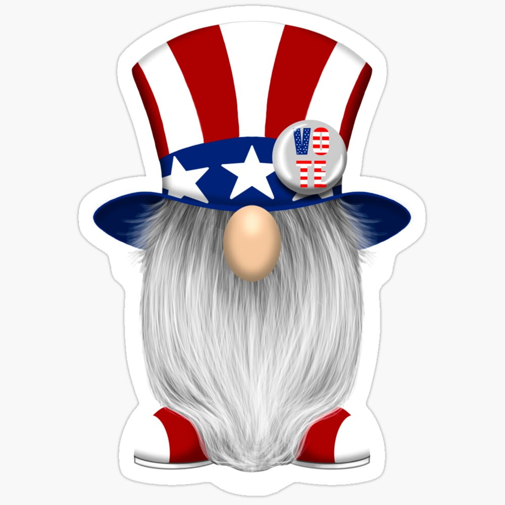 DOPASTICKER Voter Gnome (Light) Sticker Fourth Of July Sticker ...