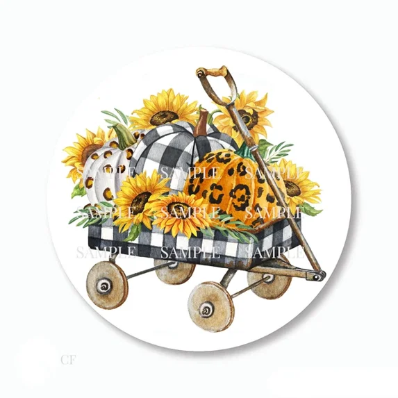 DOPASTICKER Wagon Of Sunflowers Scrapbook Stickers Phone Decal Water ...