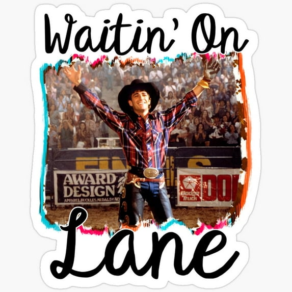DOPASTICKER Waitin On Lane Cute 8Econds Cowboy Cowgirl Rodeo Bull Rider ...