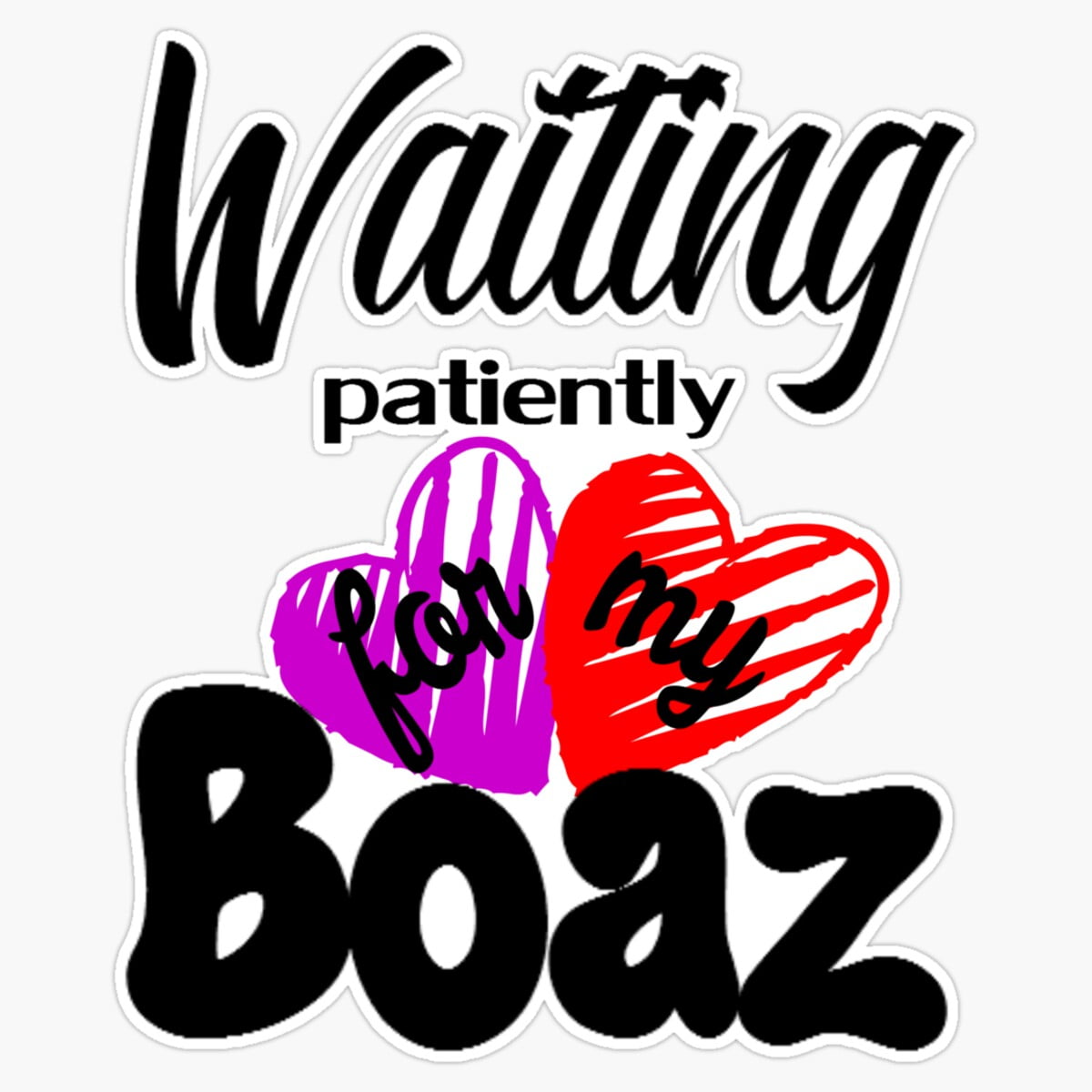 DOPASTICKER Waiting For My Boaz Sticker, Phone Sticker Water Bottle ...
