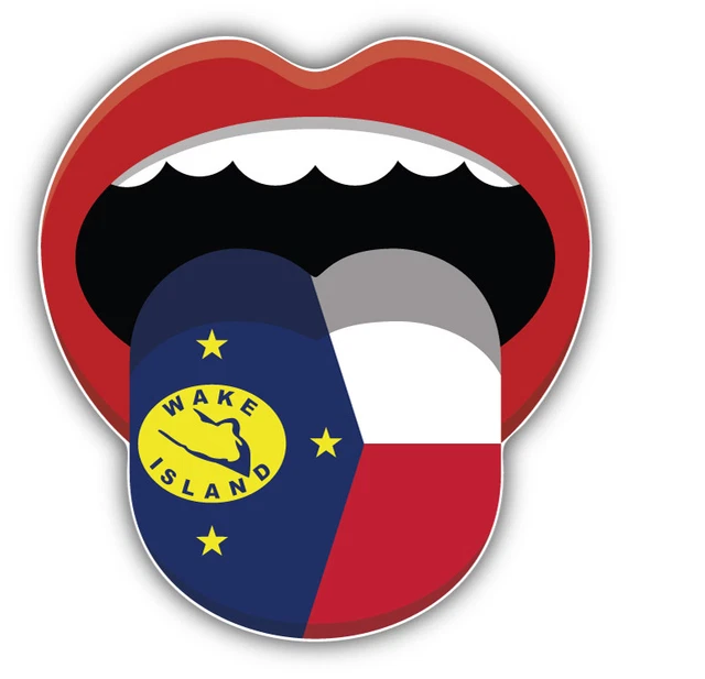 DOPASTICKER Wake Island Tongue World Flag Sticker Decal Phone Decal ...