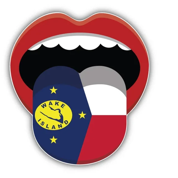 DOPASTICKER Wake Island Tongue World Flag Sticker Decal Phone Decal ...