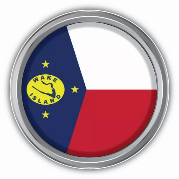 DOPASTICKER Wake Island World Flag Silver Sticker Decal Phone Decal ...