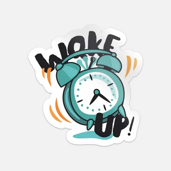DOPASTICKER Wake Up Alarm Sticker Decal Phone Decal Water Bottle ...