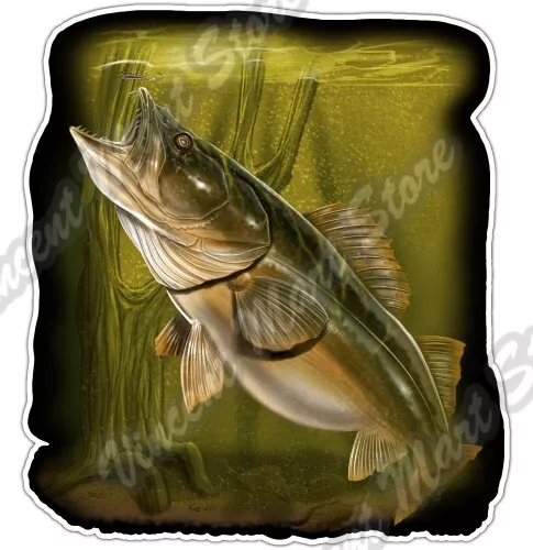 DOPASTICKER Walleye Swim Fishing Fish Fisherman Lure Car Sticker Decal ...