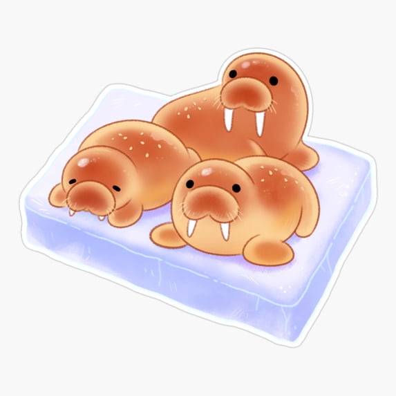 DOPASTICKER Walrus Bun Sticker, Phone Sticker Water Bottle Sticker Car ...