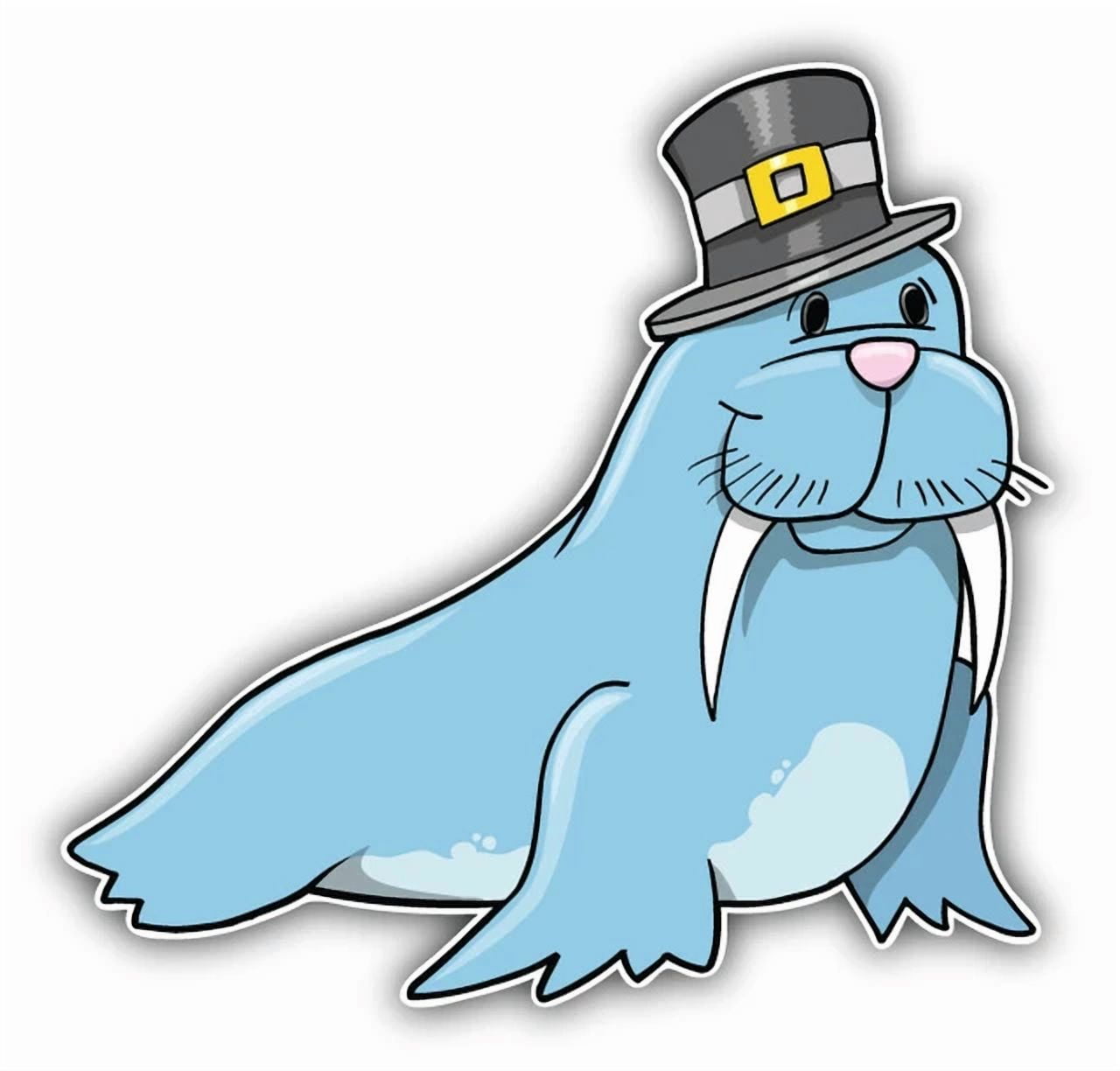 DOPASTICKER Walrus Gentleman Sticker Decal Phone Decal Water Bottle ...