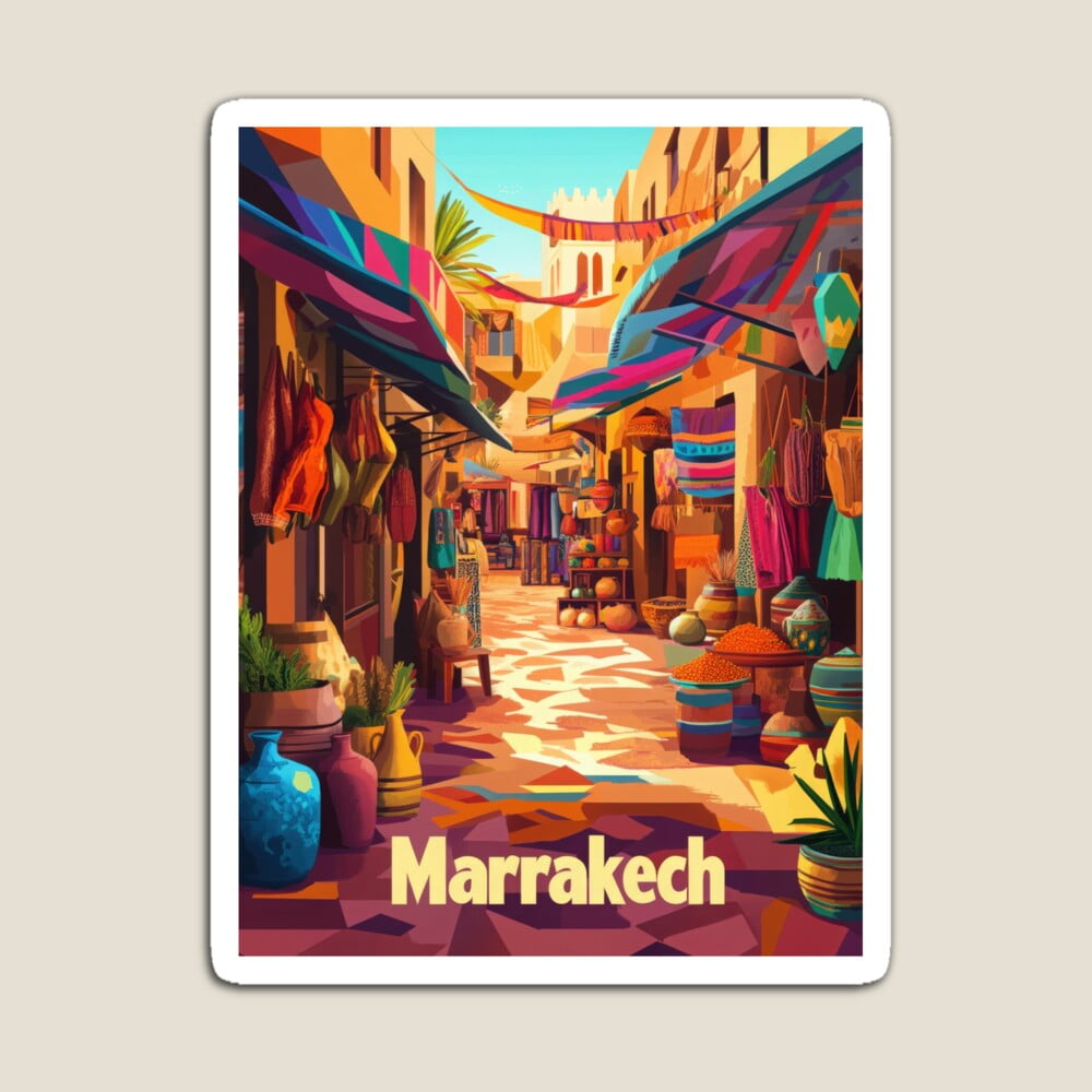 DOPASTICKER Wander Through The Lively Streets Of Marrakech, Where ...
