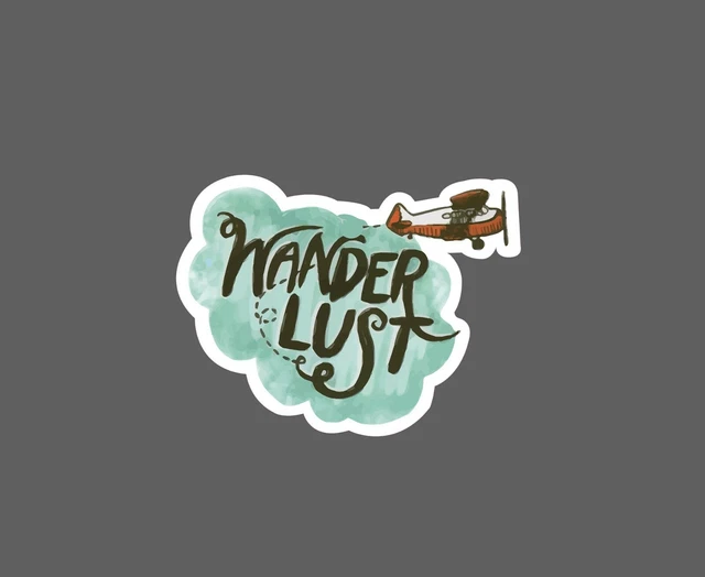 DOPASTICKER Wander Lust Sticker Plane Travel Airplane Sticker Phone ...