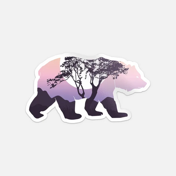 DOPASTICKER Wanderlust Bear Tree Car Bumper Sticker Decal Waterproof ...