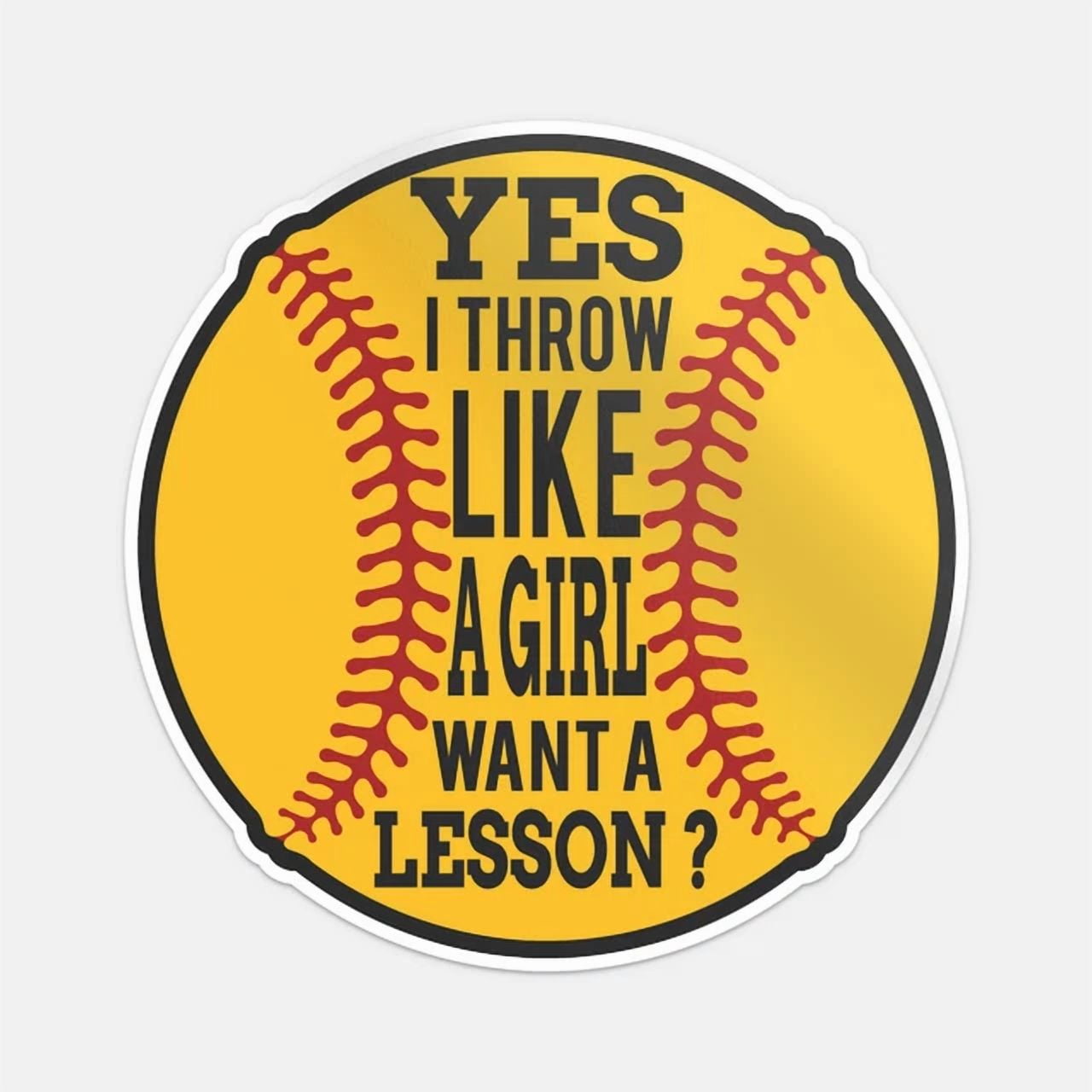 DOPASTICKER Want A Lesson Softball Sport Sticker Decal Phone Decal ...
