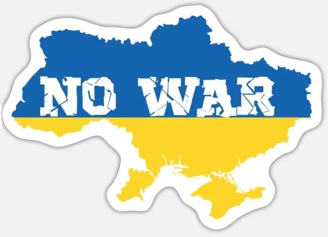 DOPASTICKER No War In Ukraine Ua Flag On The Map Sticker Laptop Sticker ...