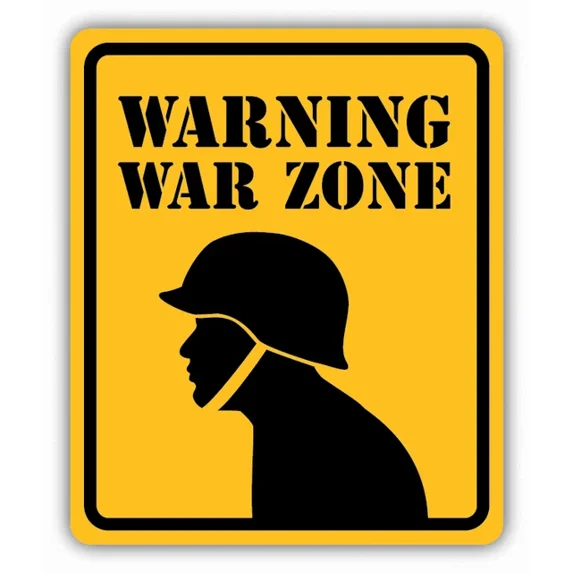 DOPASTICKER War Zone Army Warning Sticker Decal Phone Decal Water ...