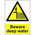 DOPASTICKER Warning Beware Deep Water Osha Decal Safety Sign Usa Made ...