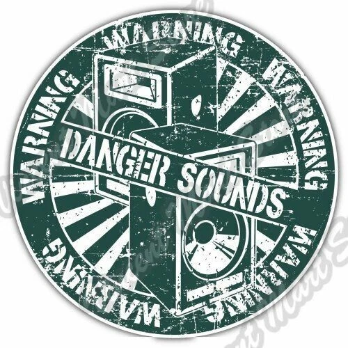 DOPASTICKER Warning Danger Sound Bass Speakers Car Window Sticker Decal ...