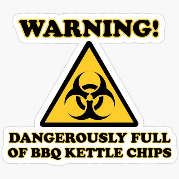 DOPASTICKER Warning! Dangerously Full Of Bbq Kettle Chips Sticker Phone ...
