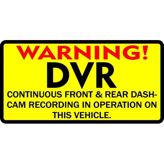 DOPASTICKER Warning Dvr Sticker Vehicle Dashcam Sticker Phone Sticker ...