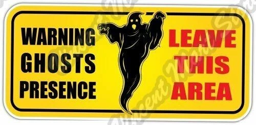 DOPASTICKER Warning Ghost Paranormal Presence Car Window Sticker Decal ...