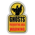 DOPASTICKER Warning Ghosts Sign Frequenting Area Car Bumper Sticker ...