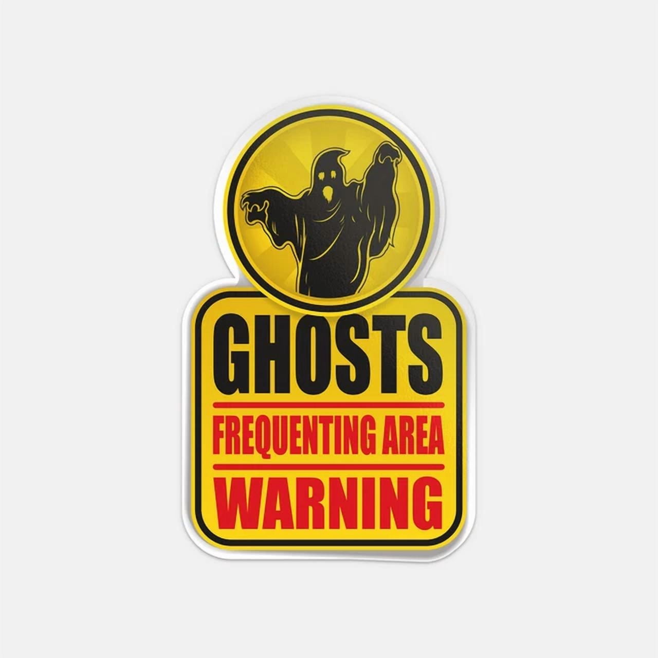 DOPASTICKER Warning Ghosts Sign Frequenting Area Sticker Decal Phone ...