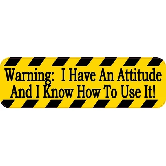 DOPASTICKER Warning I Have An Attitude Sticker Phone Sticker, Latop ...