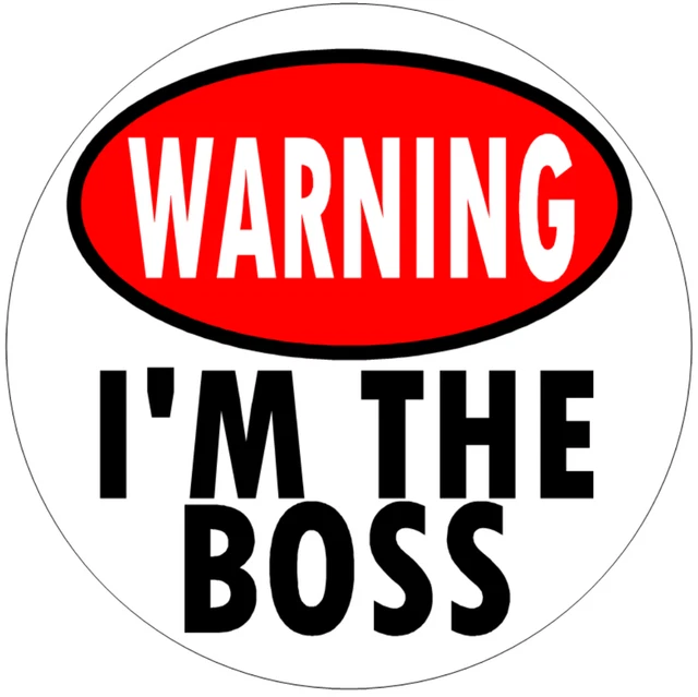 DOPASTICKER Warning I'M The Boss, Stickers Phone Decal Water Bottle ...
