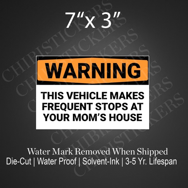 DOPASTICKER Warning At Your Moms House Prank Jdm Slap Bumper Sticker ...