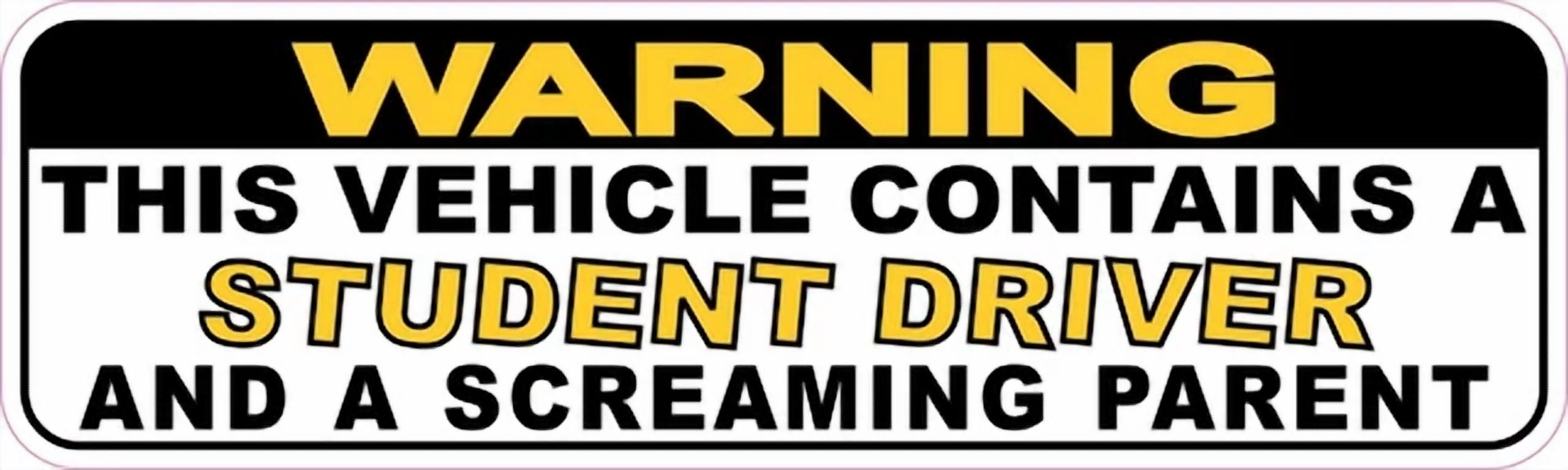 DOPASTICKER Warning Screaming Parent And Student Driver Sticker Car ...