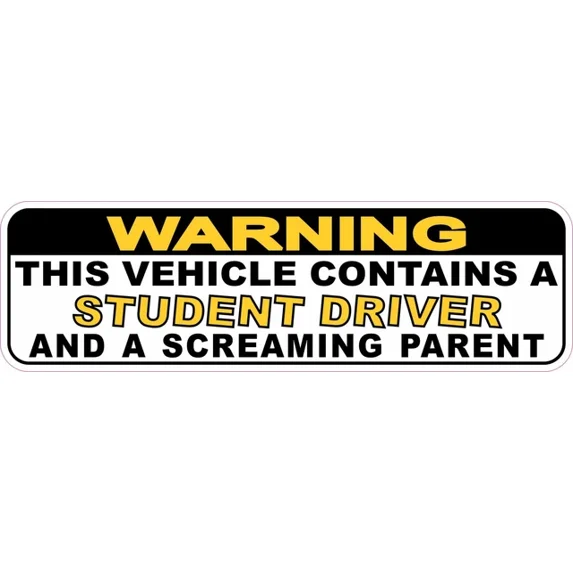 DOPASTICKER Warning Screaming Parent And Student Driver Sticker Phone ...