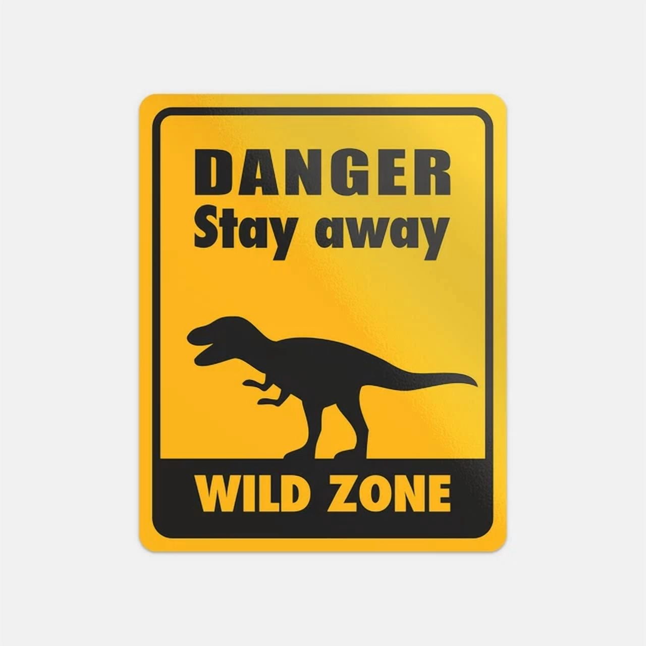 DOPASTICKER Warning Sign Danger Stay Away Wild Zone Dinosaur Sticker ...