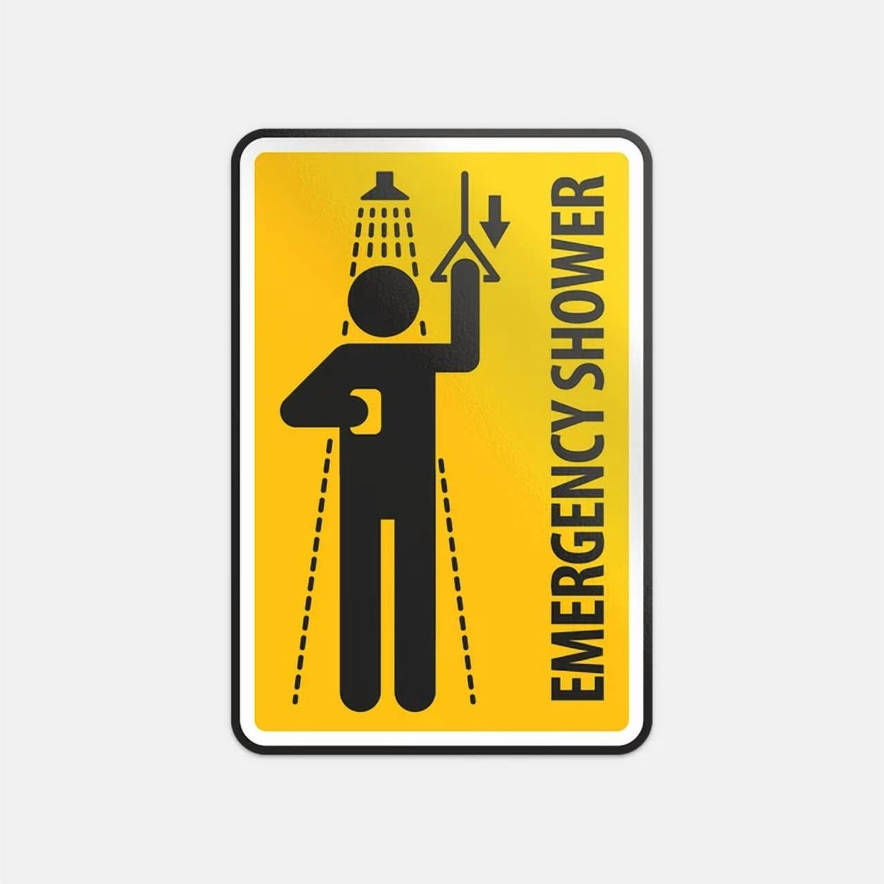 DOPASTICKER Warning Sign Emergency Shower Sticker Decal Phone Decal ...